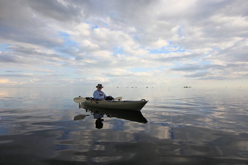 Active Senior Kayaking in Biscayne National Park, Florida. Editorial ...