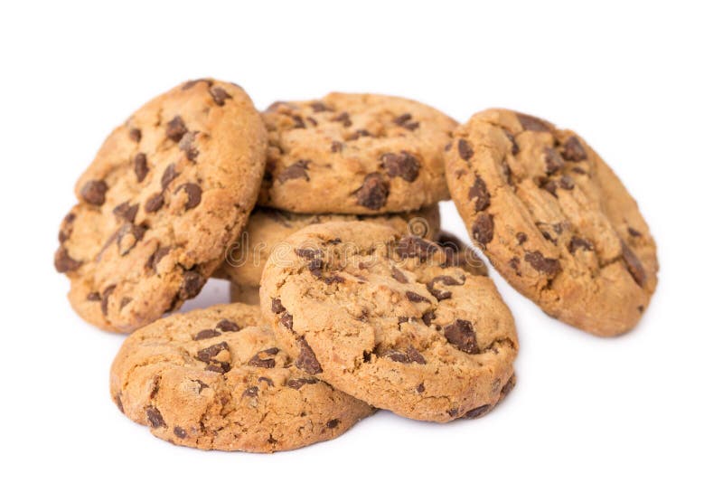 Biscotti Del Cioccolato Isolati Su Bianco Fotografia Stock - Immagine ...