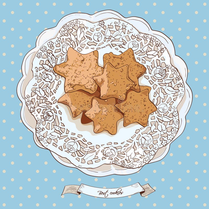 Biscotti Disegnati a Mano Di Schizzo Illustrazione Vettoriale ...