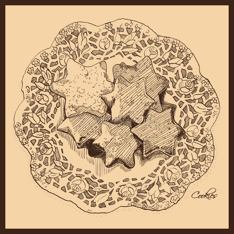 Biscotti Disegnati a Mano Di Schizzo Illustrazione Vettoriale ...