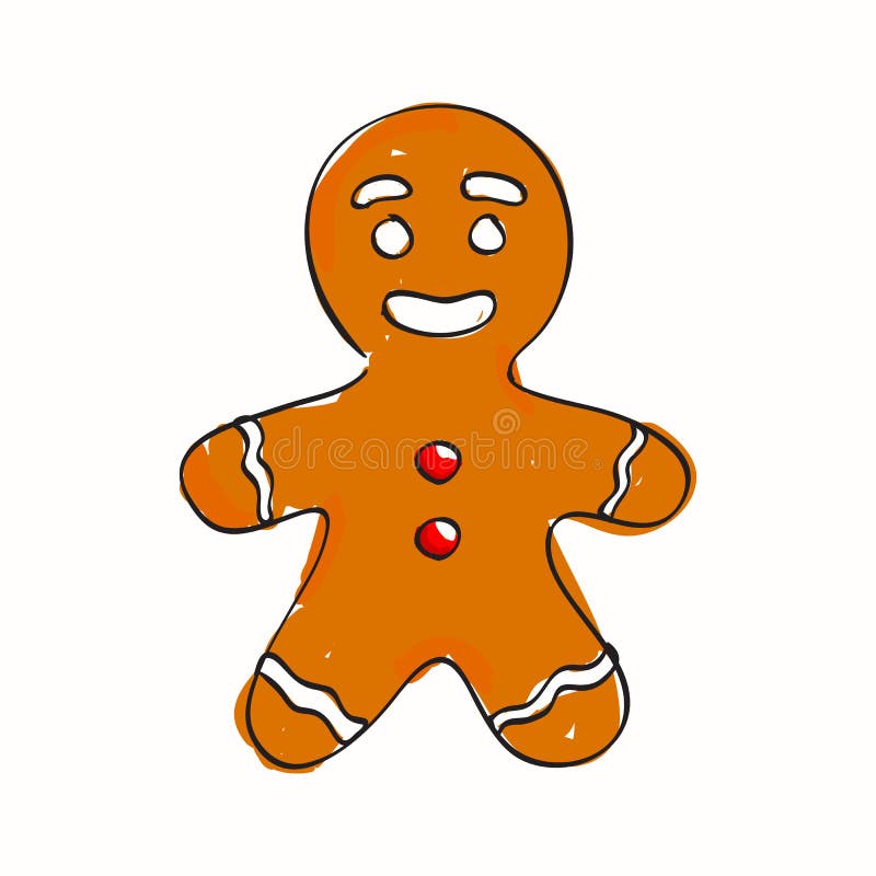 Biscotto Disegnato a Mano Di Natale Illustrazione Vettoriale ...