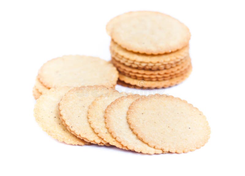 Biscotto Sottile Isolato Su Un Fondo Bianco Fotografia Stock - Immagine ...