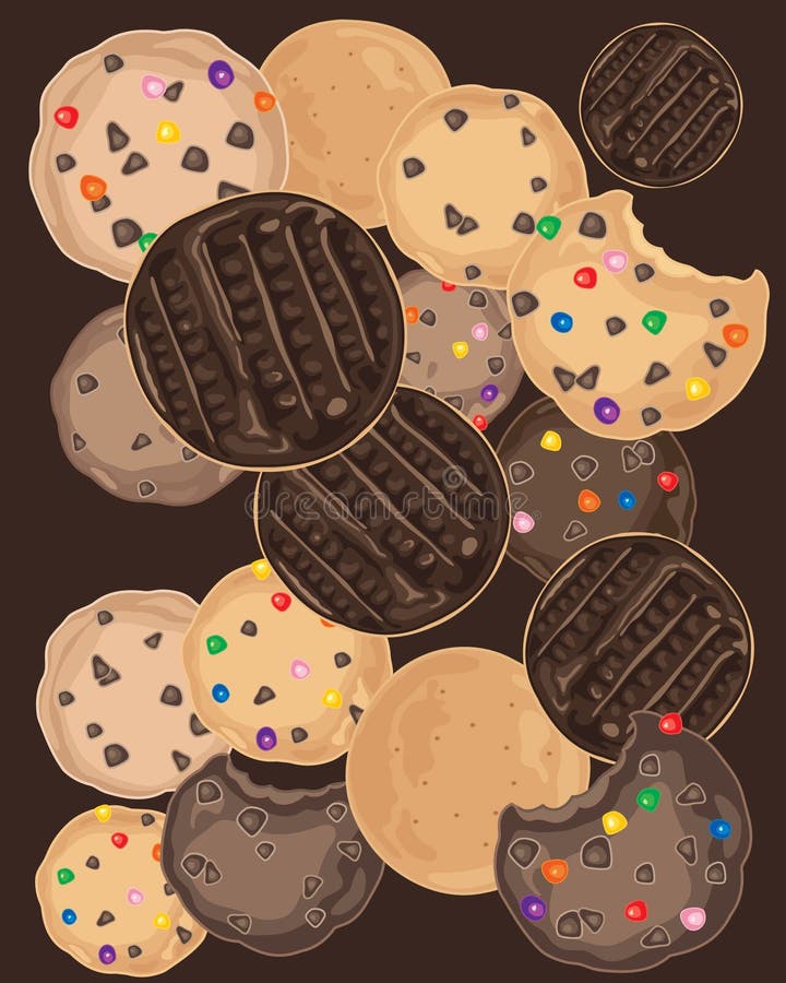 Biscuit background stock vector. Illustration of chocolate - 49059749
