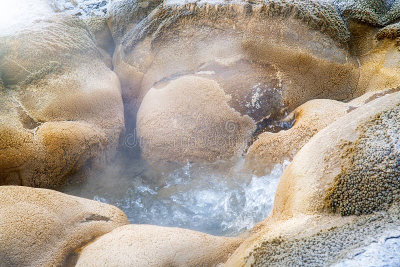 Biscuit Basin Boiling Pool in Yellowstone National Park Stock Photo ...