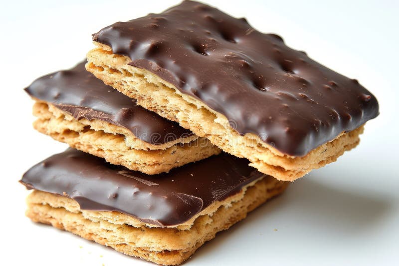 Biscuit Coated in Dark Chocolate Isolated, Square Cookies, Rectangular ...