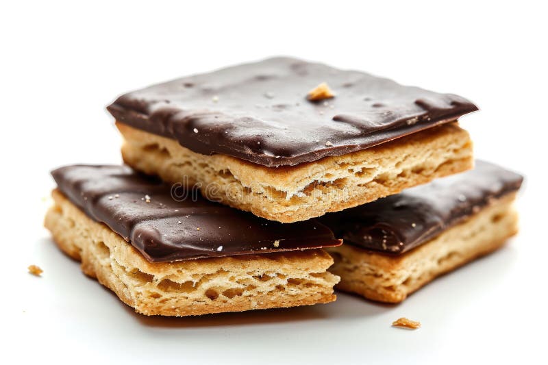 Biscuit Coated in Dark Chocolate Isolated, Square Cookies, Rectangular ...