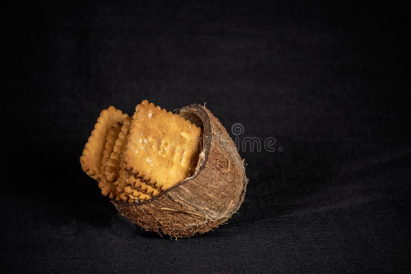 Biscuit in Coconut Shell stock image. Image of exotic - 243074779
