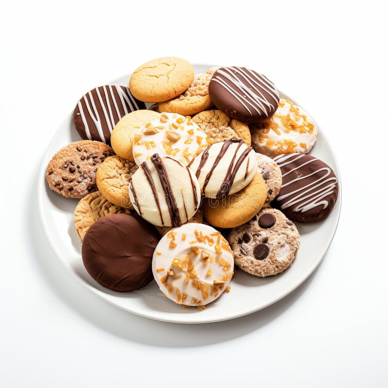 Biscuit Cookies Assortment on a Plate. Stock Image - Image of peanut ...