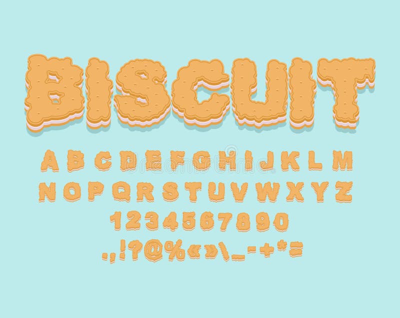 Biscuit Font. Letters from Cookies Stock Vector - Illustration of ...