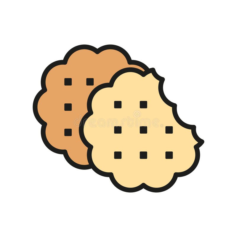 Biscuit Food Bakery Icon Vector Basic Design Simple and Modern Stock ...
