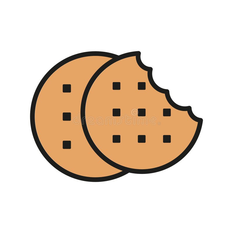 Biscuit Food Bakery Icon Vector Basic Design Simple and Modern Stock ...