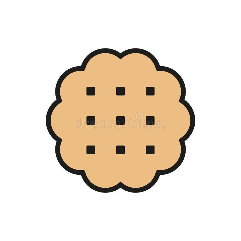 Biscuit Food Bakery Icon Vector Basic Design Simple and Modern Stock ...