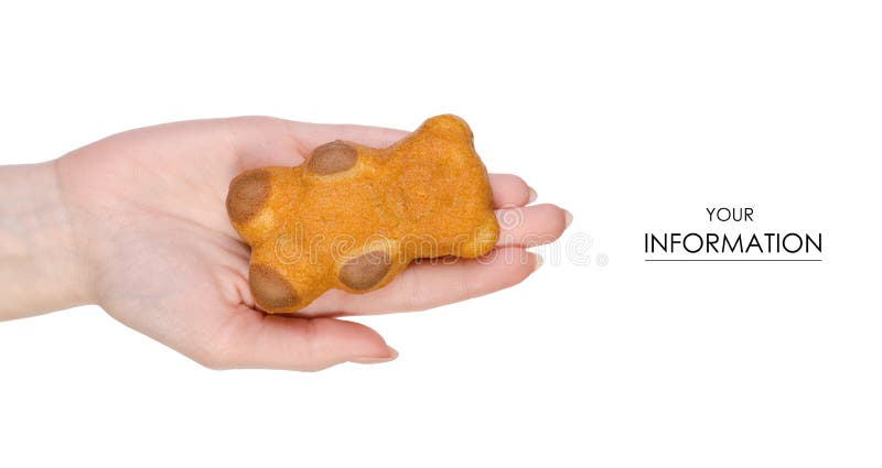 Biscuit in the Form of a Bear in Hands Pattern Stock Image - Image of ...