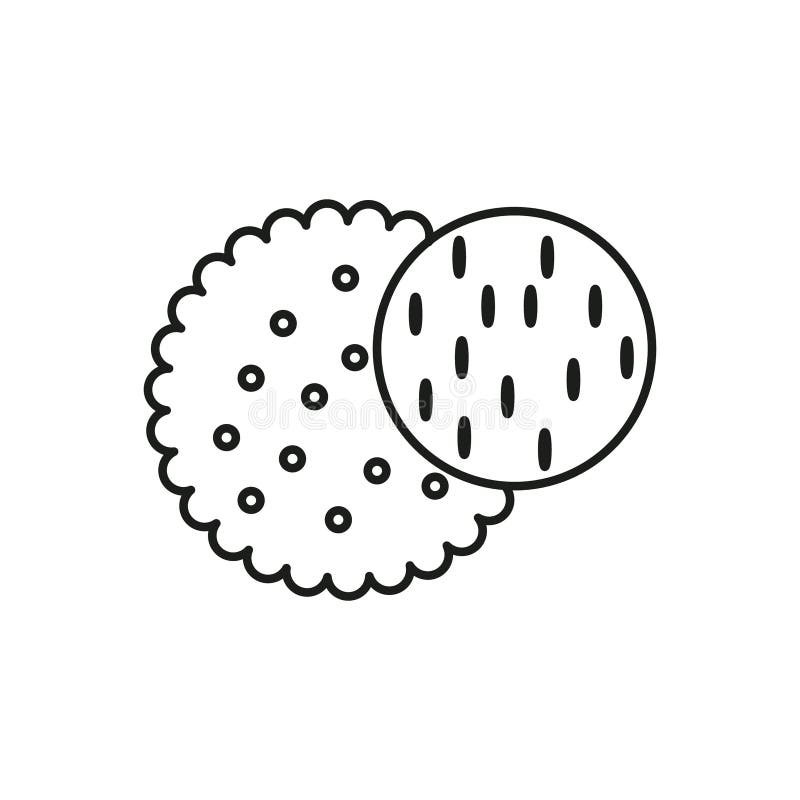 Biscuit Icon Flat Line Symbol Set Stock Illustration - Illustration of ...