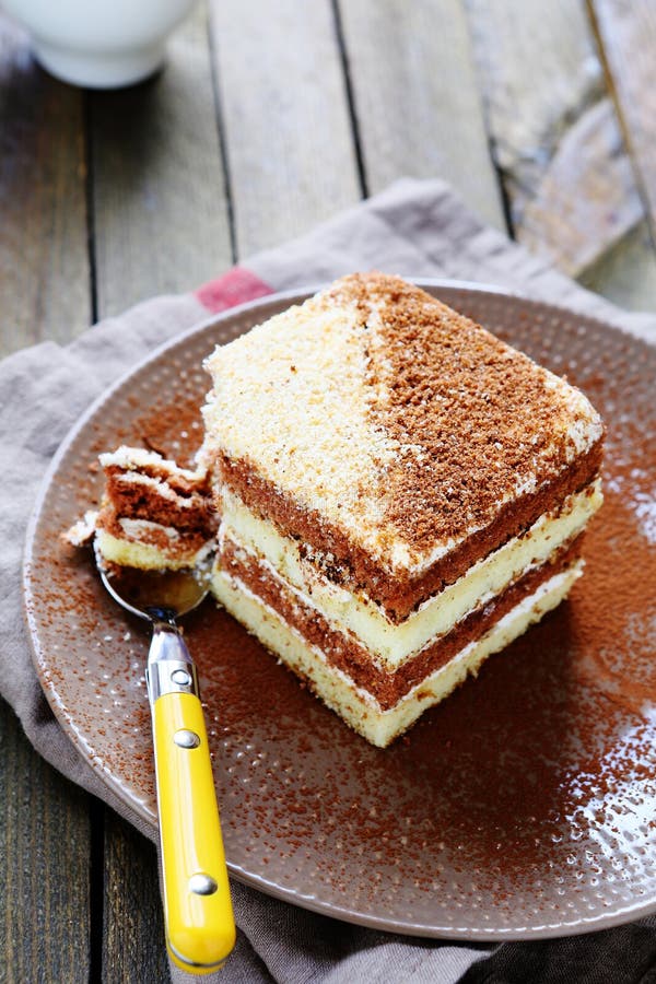 Biscuit pie two colors stock image. Image of cream, baked - 36875905