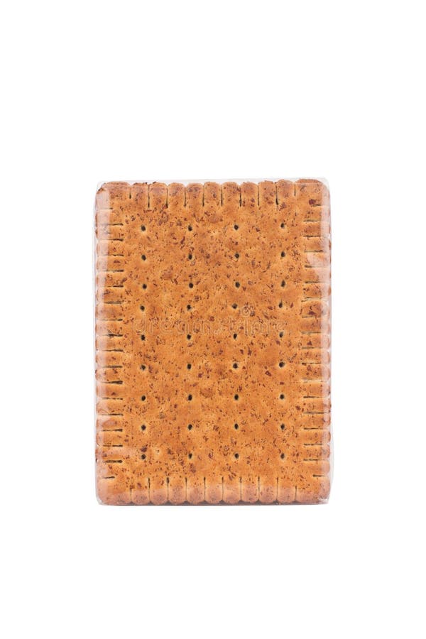 Biscuit in Plastic Packaging Isolated on White Stock Image - Image of ...