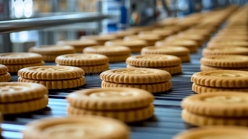 Biscuit Production Line Showcasing Efficient Manufacturing Process in ...