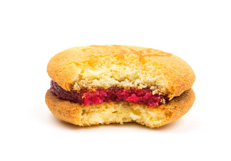 A Biscuit Sandwich with Raspberry Filling Stock Photo - Image of ...