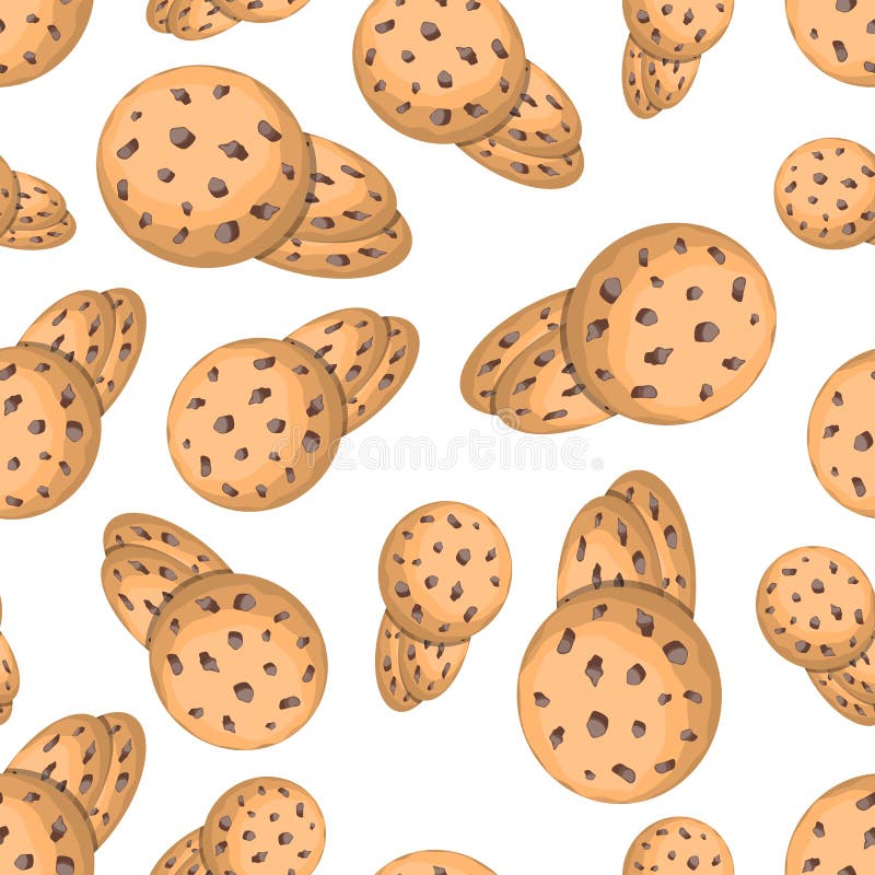 Biscuit seamless pattern stock vector. Illustration of chip - 89562088