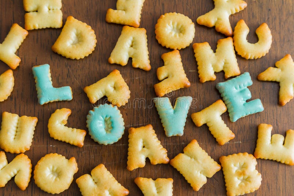 Biscuit text stock photo. Image of language, cracker - 44209448