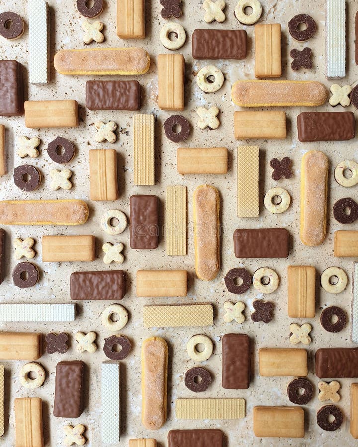 Biscuit Variety on Stone Table Stock Photo - Image of design, pattern ...