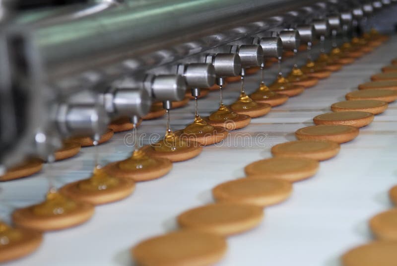 Biscuit and Waffle Production Factory Line. Manufacturing Stock Photo ...