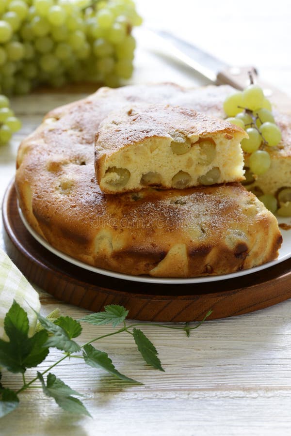 Biscuit with White Fresh Grapes Stock Image - Image of homemade, pastry ...