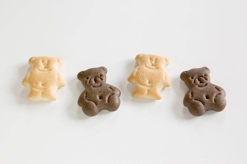 Bear Biscuits With Chocolate Flavour And Butter Flavor Stock Image ...