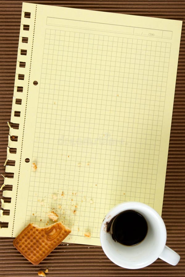 Coffee and paper stock image. Image of stress, cozy, yellow - 24874159