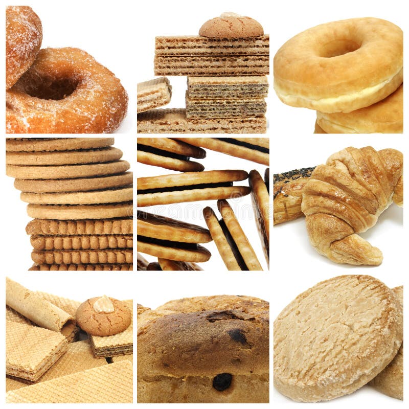 Biscuits collage stock photo. Image of bake, closeup - 14282950
