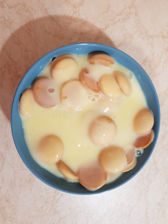 One Cup of Pudding with Biscuits Stock Image - Image of light, covered ...