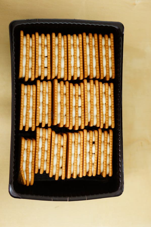 Biscuits cream filling stock image. Image of stacked - 40783627