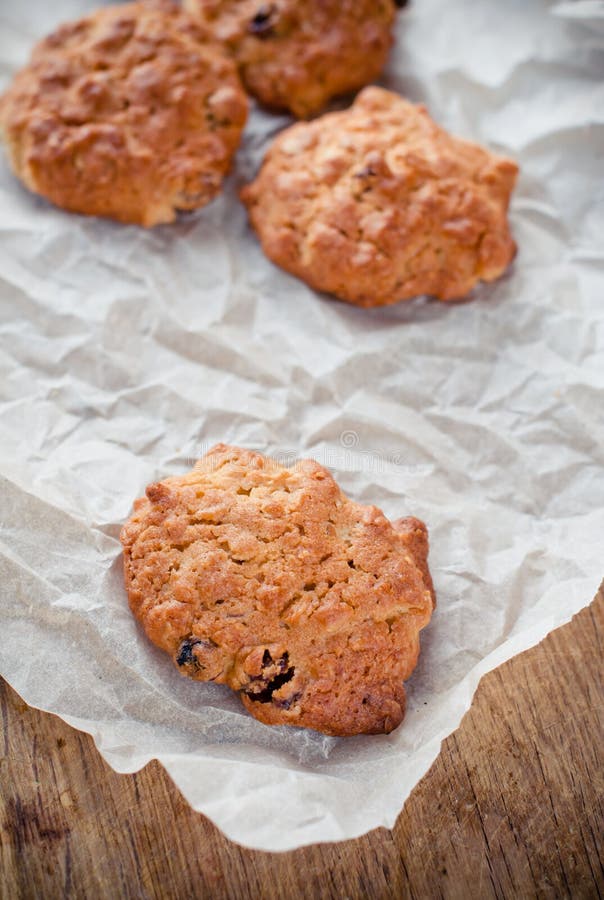 Biscuits on crumpled paper stock image. Image of home - 26966201