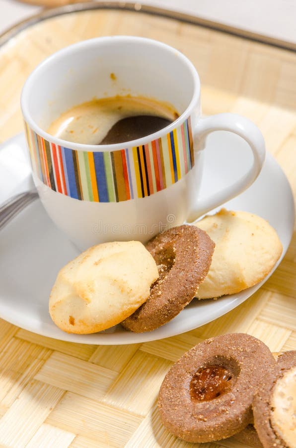 Biscuits with a Cup of Coffee Stock Photo - Image of biscotti, beverage ...