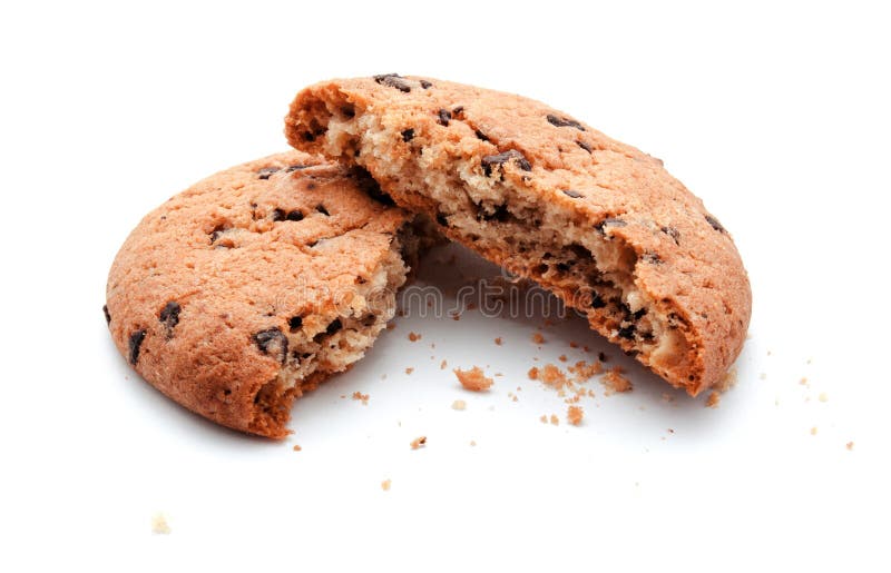 Biscuits De Morsure De Puce De Chocolat D'isolement Image stock - Image ...