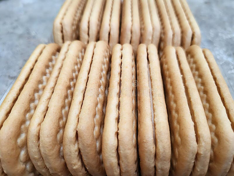 Close-up of Biscuits Neatly Arranged in Their Packaging Stock Image ...