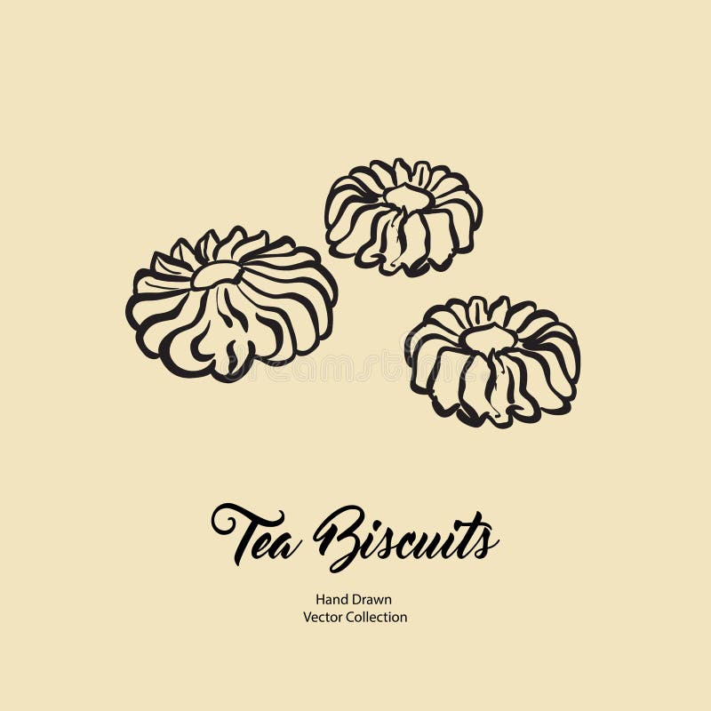 Biscuits Isolated Hand Drawn Vector Line Illustration in Old Style ...