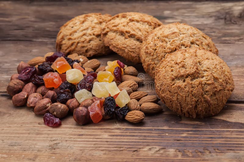 Biscuits with Nuts and Dried Fruits Stock Photo - Image of pepernoten ...