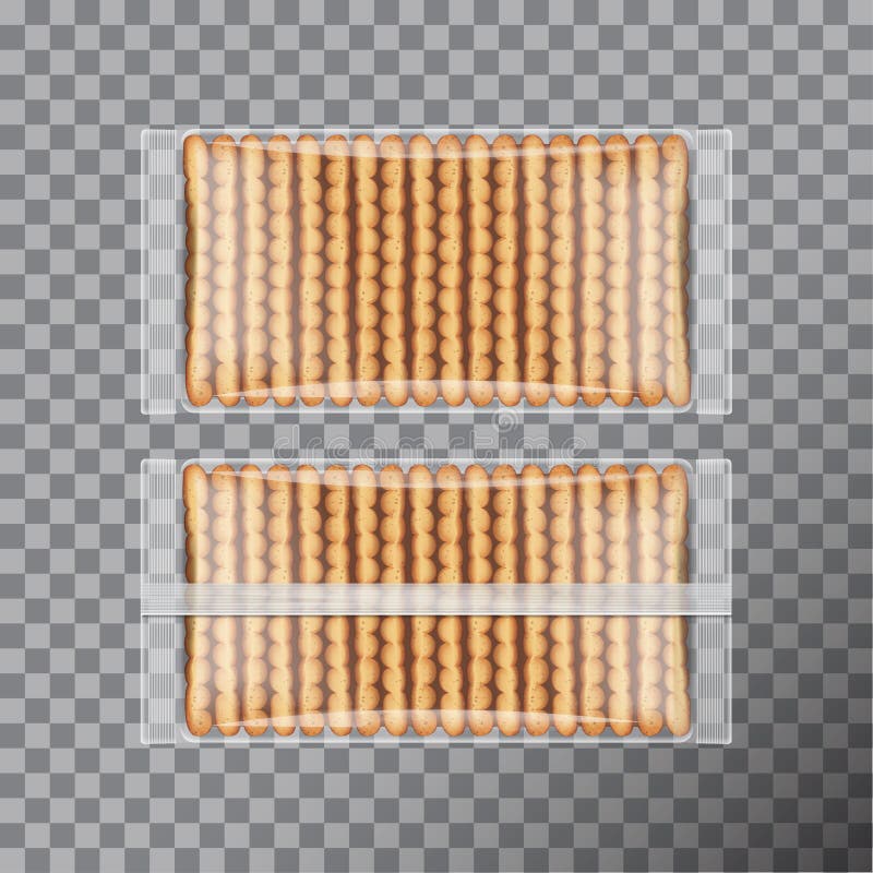 Biscuits Pack, Wrapped in Transparent Plastic. Packaging for Cookies ...