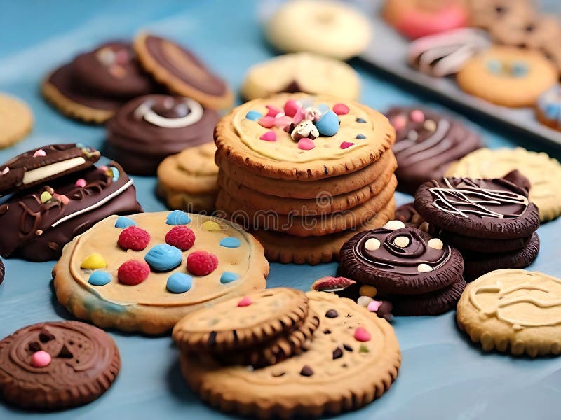 Biscuits on a Plate Ai Generated Stock Illustration - Illustration of ...