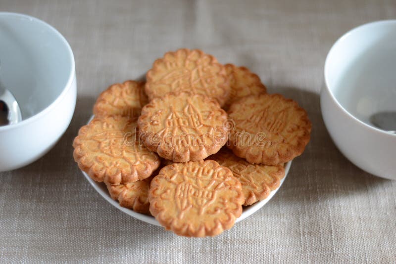 Plate of biscuits stock photo. Image of dough, plate, biscuit - 4551268