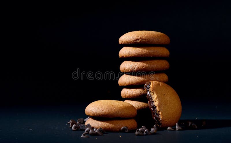 BISCUITS - Stack of Delicious Cream Biscuits Filled with Chocolate ...