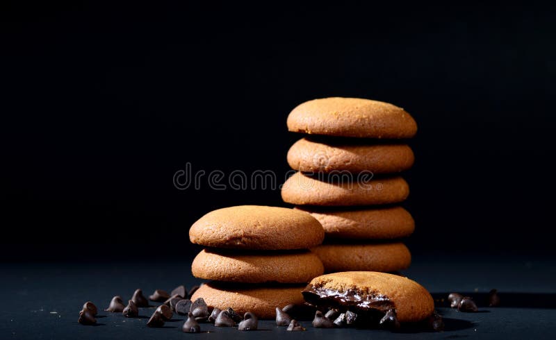 BISCUITS - Stack of Delicious Cream Biscuits Filled with Chocolate ...