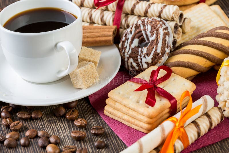 Biscuits on table stock photo. Image of decorated, brown - 63757674
