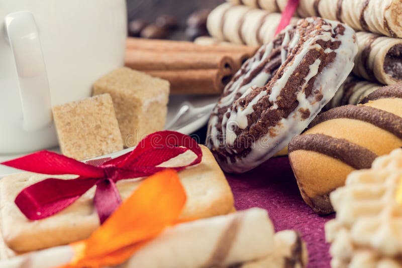 Biscuits on table stock photo. Image of decoration, baked - 93104482