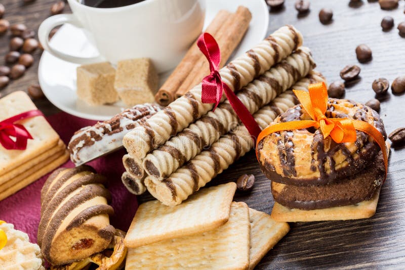 Biscuits on table stock photo. Image of baking, heap - 99408020