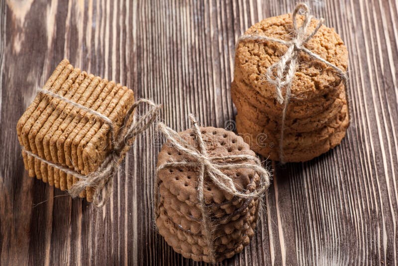 Biscuits on table stock photo. Image of wood, home, crushed - 87726718