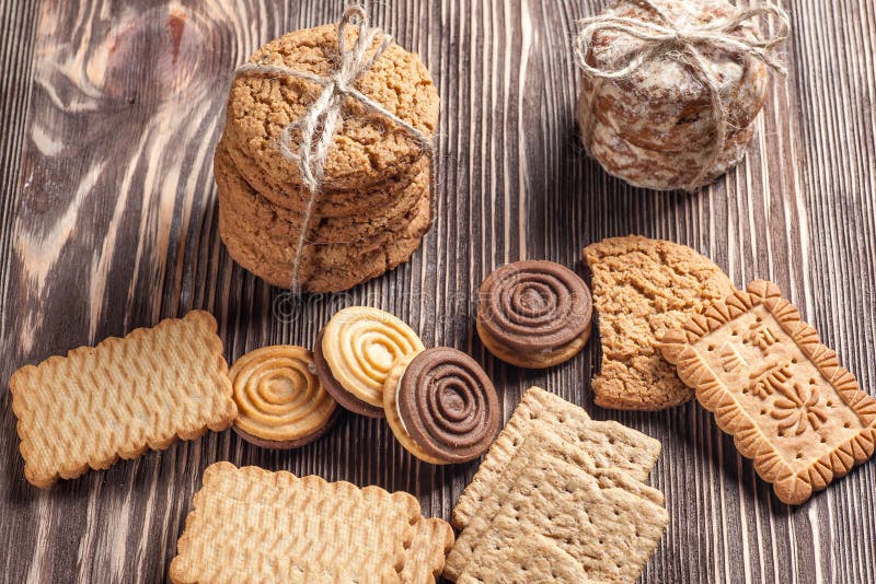 Biscuits on table stock image. Image of wood, snack, delicious - 89089401
