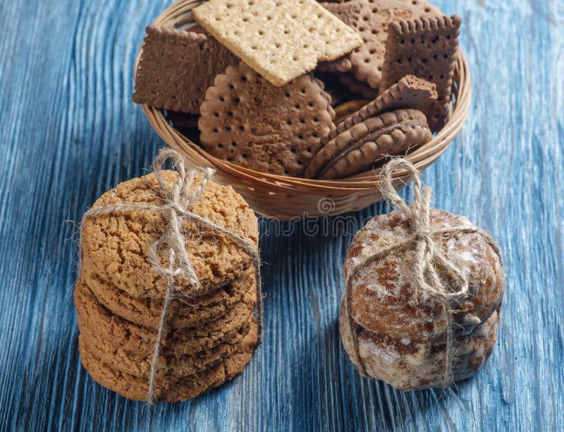 Biscuits on table stock image. Image of snack, chocolate - 85779335