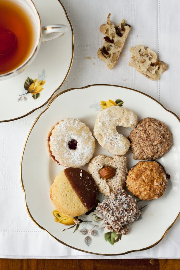 Biscuits and tea stock photo. Image of saucer, pastry - 28550208
